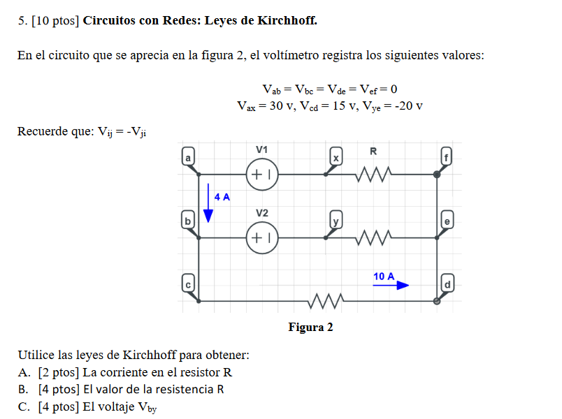 Solved [10 ﻿ptos] ﻿Circuitos con Redes: Leyes de | Chegg.com