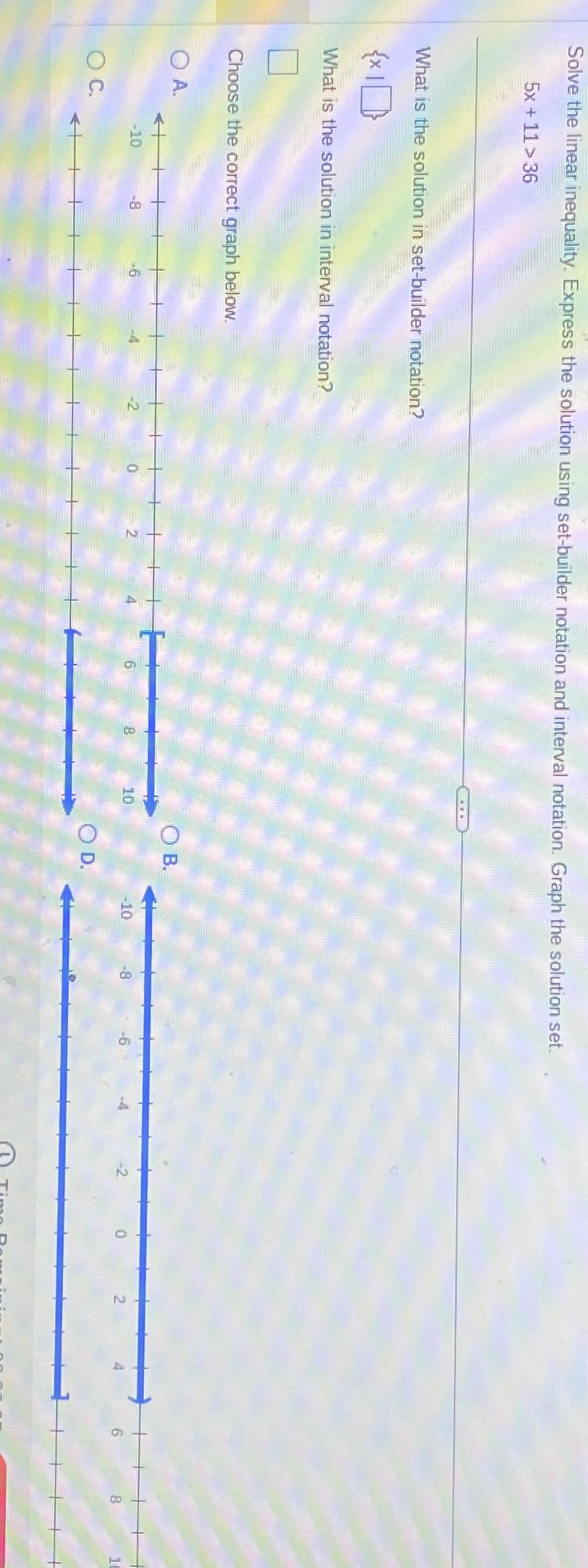 Solve the linear inequality. Express the solution | Chegg.com