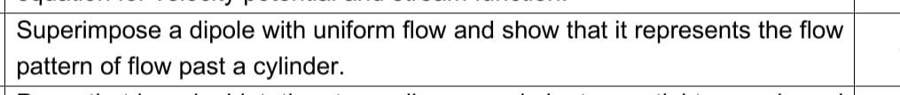 Solved Superimpose a dipole with uniform flow and show that | Chegg.com