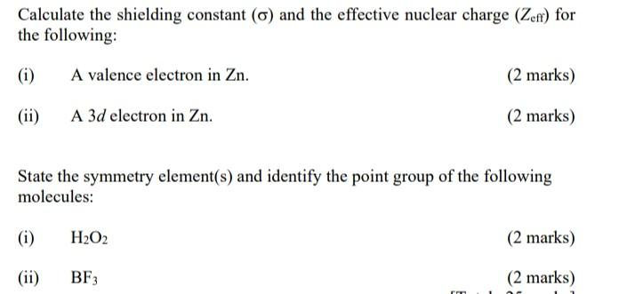 Solved Calculate the shielding constant (o) and the | Chegg.com