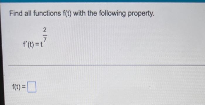 Solved Find all functions f(t) with the following property. | Chegg.com