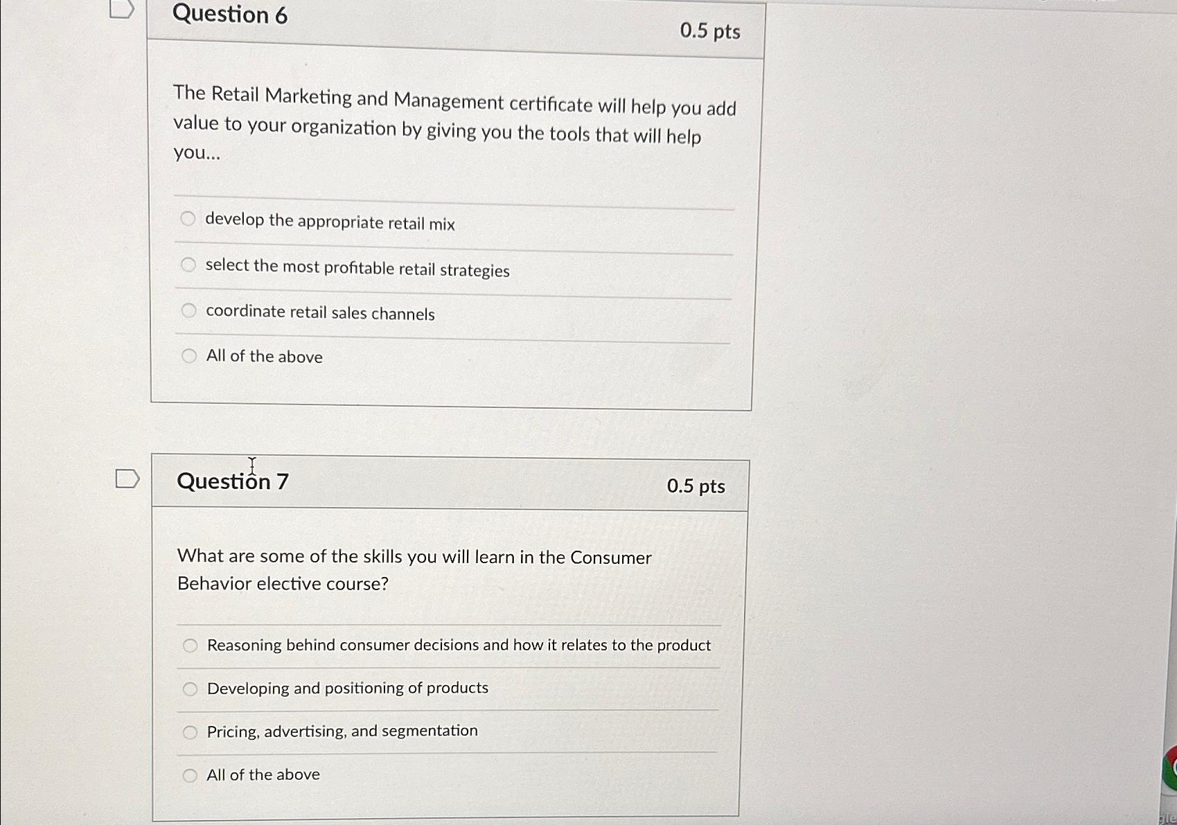 Solved Question 60.5ptsThe Retail Marketing and Management | Chegg.com