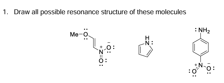 Solved Draw all possible resonance structure of these | Chegg.com