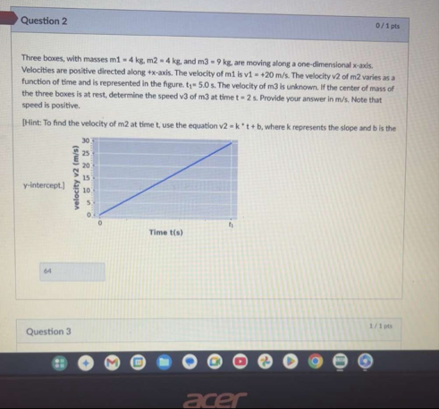 Solved Question 201 ﻿ptsThree boxes, with masses | Chegg.com