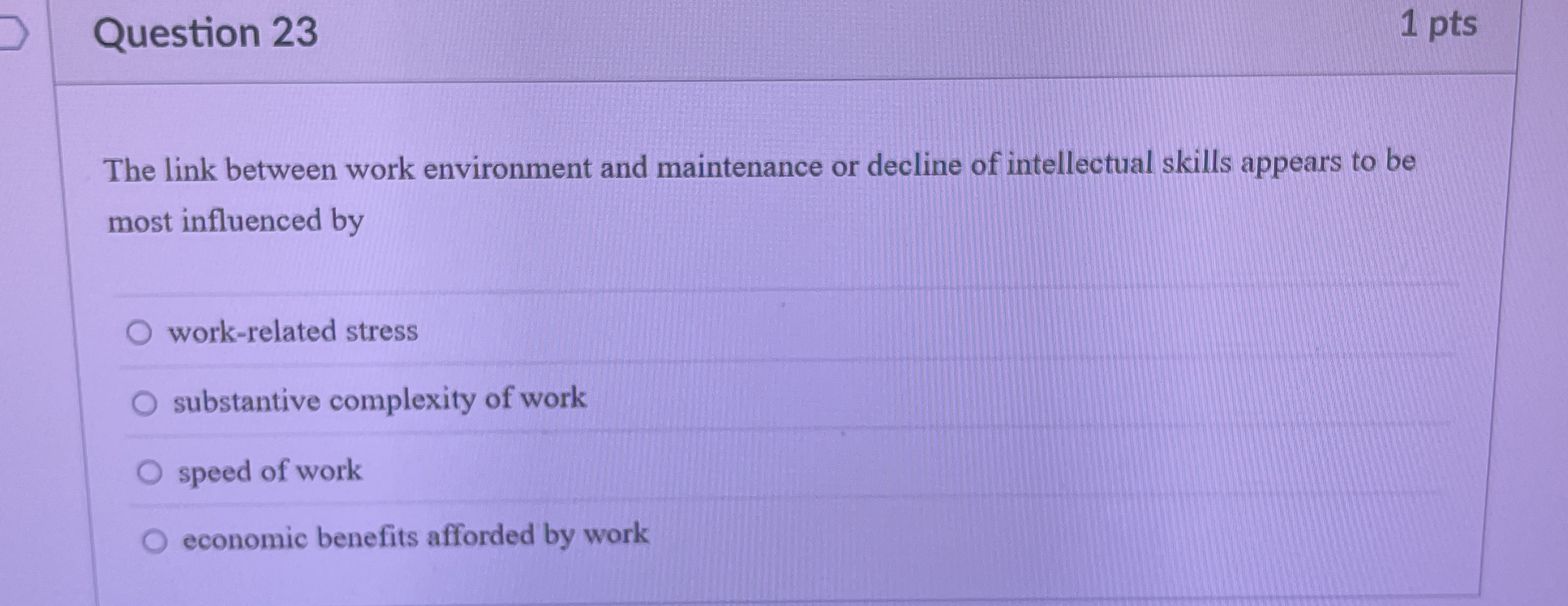 Solved Question 231 ﻿ptsThe link between work environment | Chegg.com