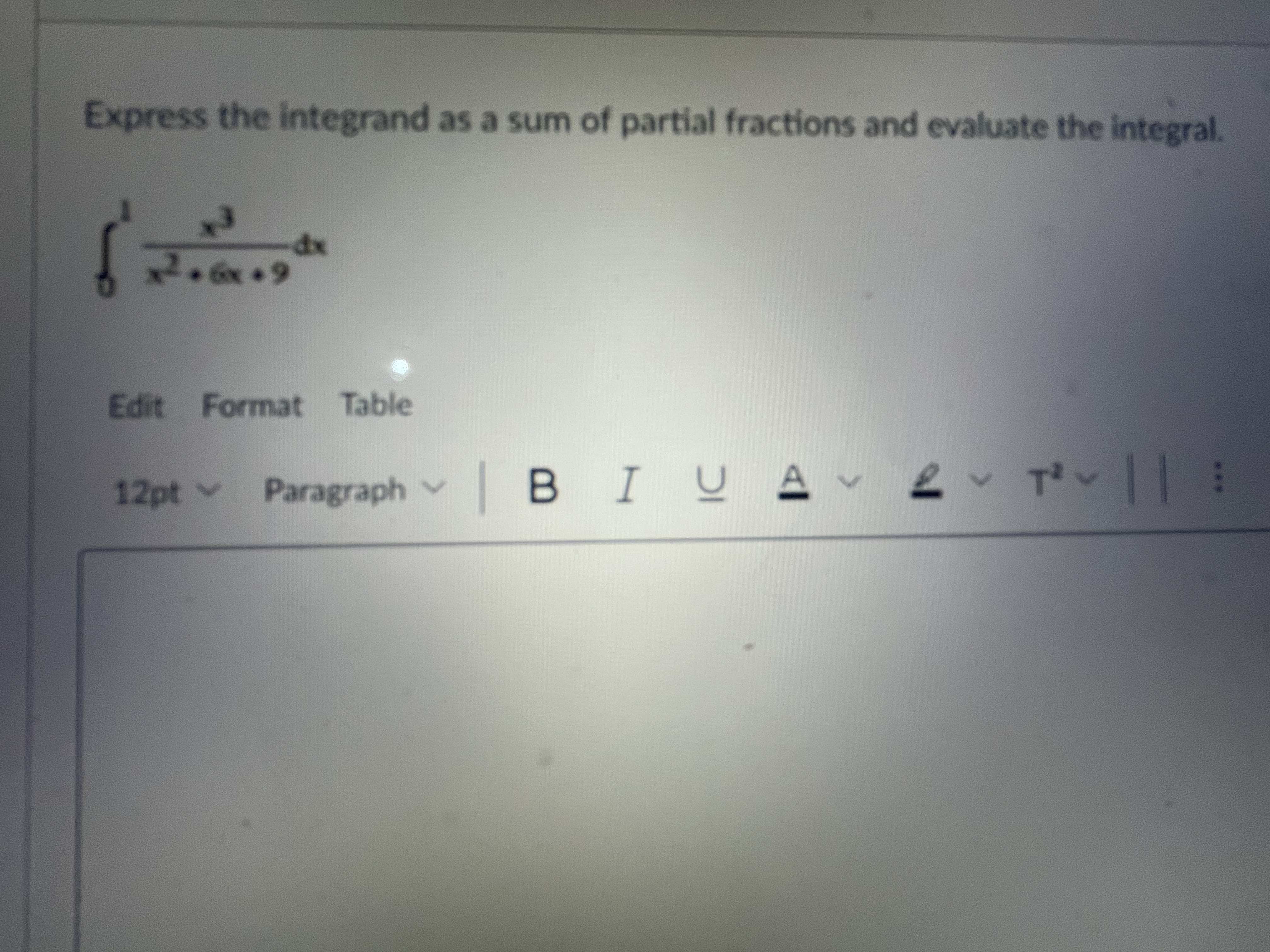 Express the integrand as a sum of partial fractions | Chegg.com