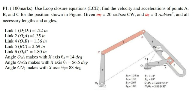 Solved P1 100marks Use Loop Closure Equations Lce 6515