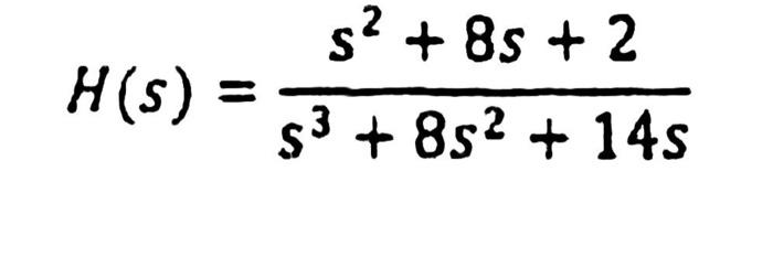 Solved H(s)=s3+8s2+14ss2+8s+2 | Chegg.com