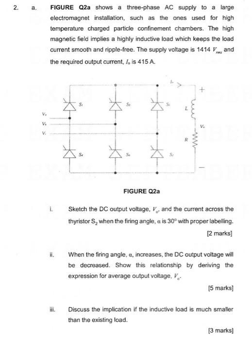 Solved FIGURE Q2a shows a three-phase AC supply to a large | Chegg.com
