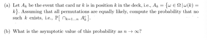 Solved Assume n cards has been enumerated with 1,2,...,n and | Chegg.com
