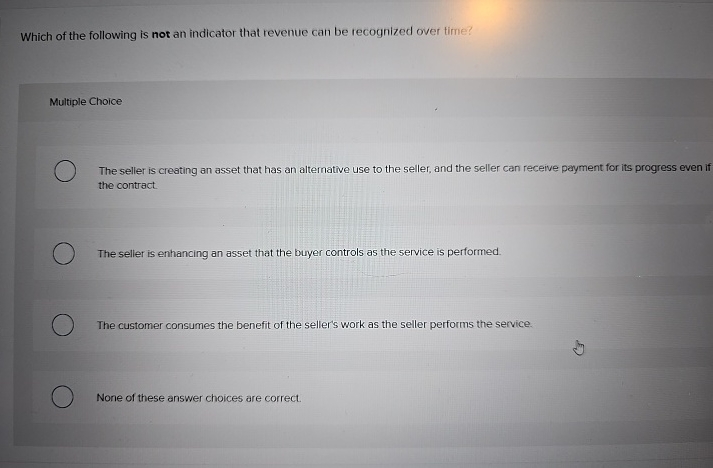 Solved Which of the following is not an indicator that | Chegg.com
