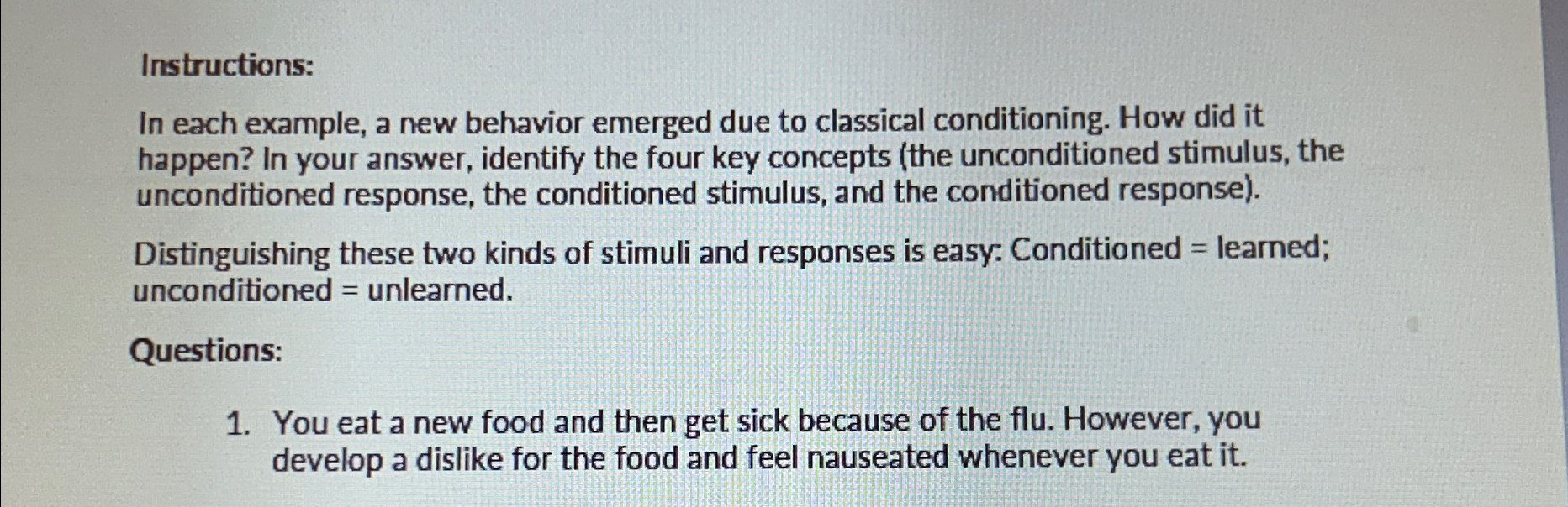 Solved Instructions:In each example, a new behavior emerged | Chegg.com