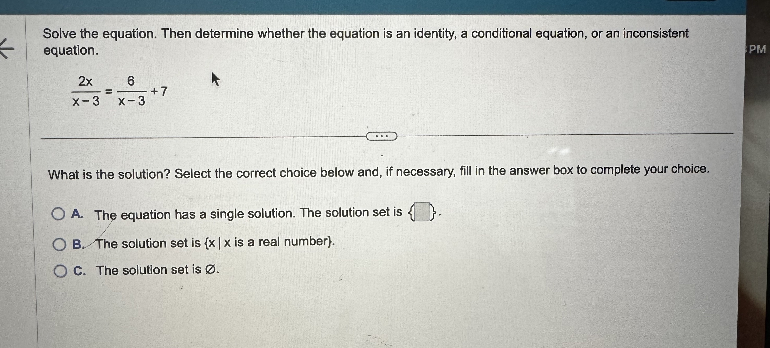 Solved Solve the equation. Then determine whether the | Chegg.com