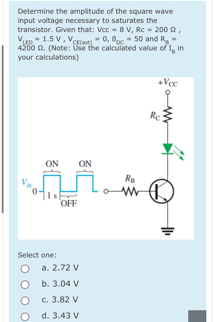 Solved Determine the amplitude of the square wave input | Chegg.com