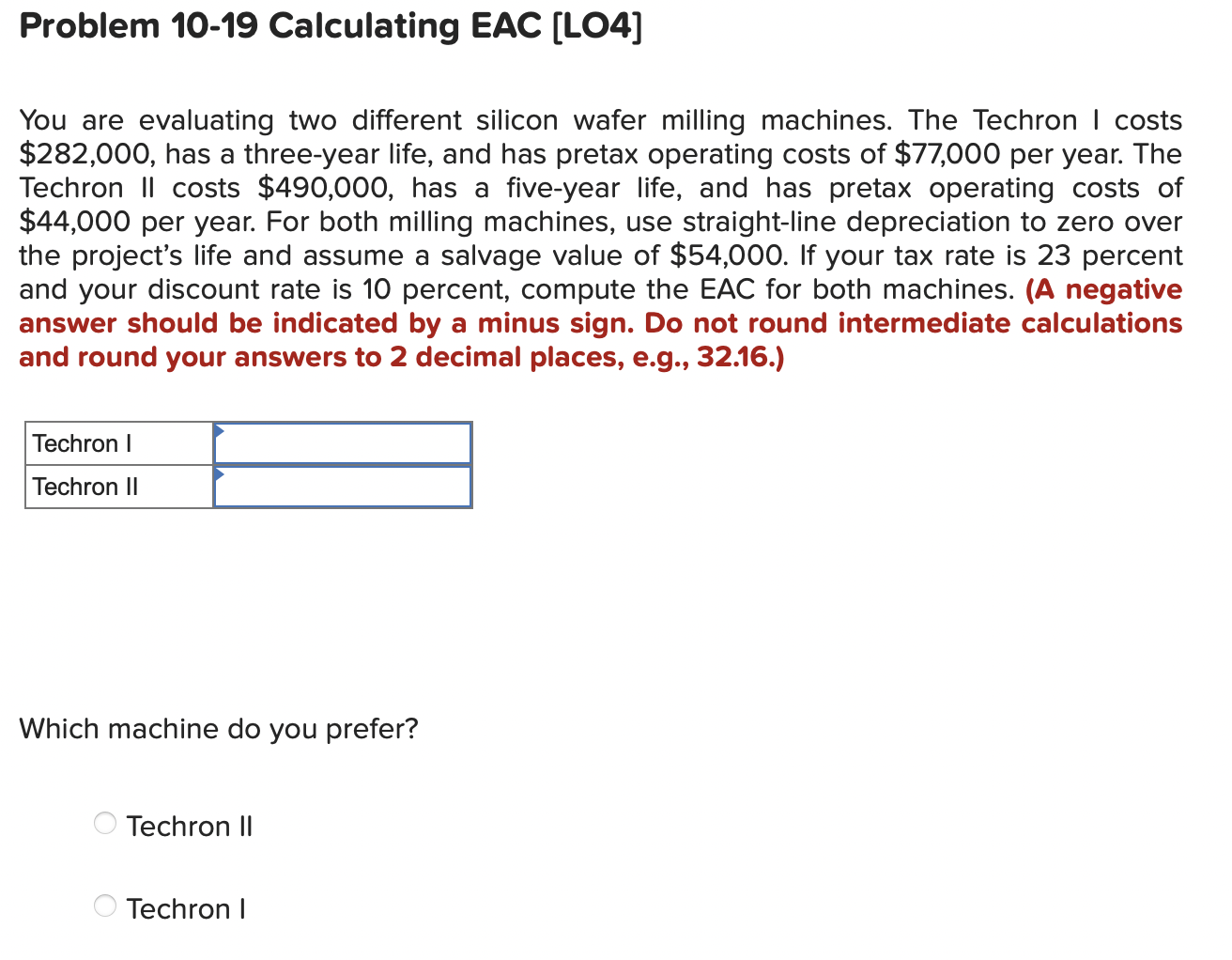 Solved Problem 10-19 ﻿Calculating EAC [LO4]You are | Chegg.com