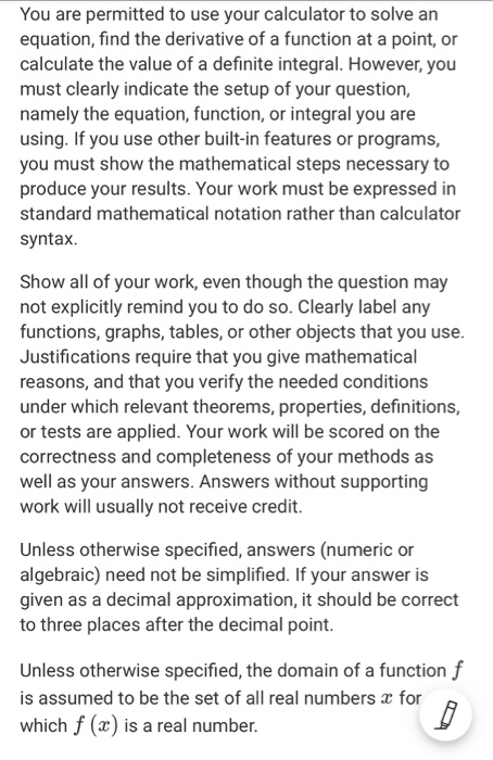 Solved You are permitted to use your calculator to solve an | Chegg.com