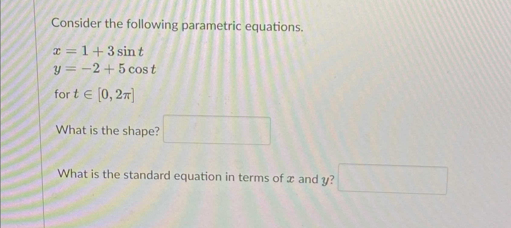 Solved Consider the following parametric | Chegg.com