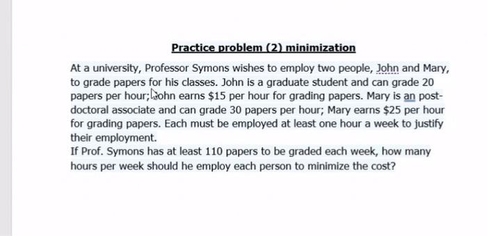 Solved Practice problem (2) minimization At a university, | Chegg.com
