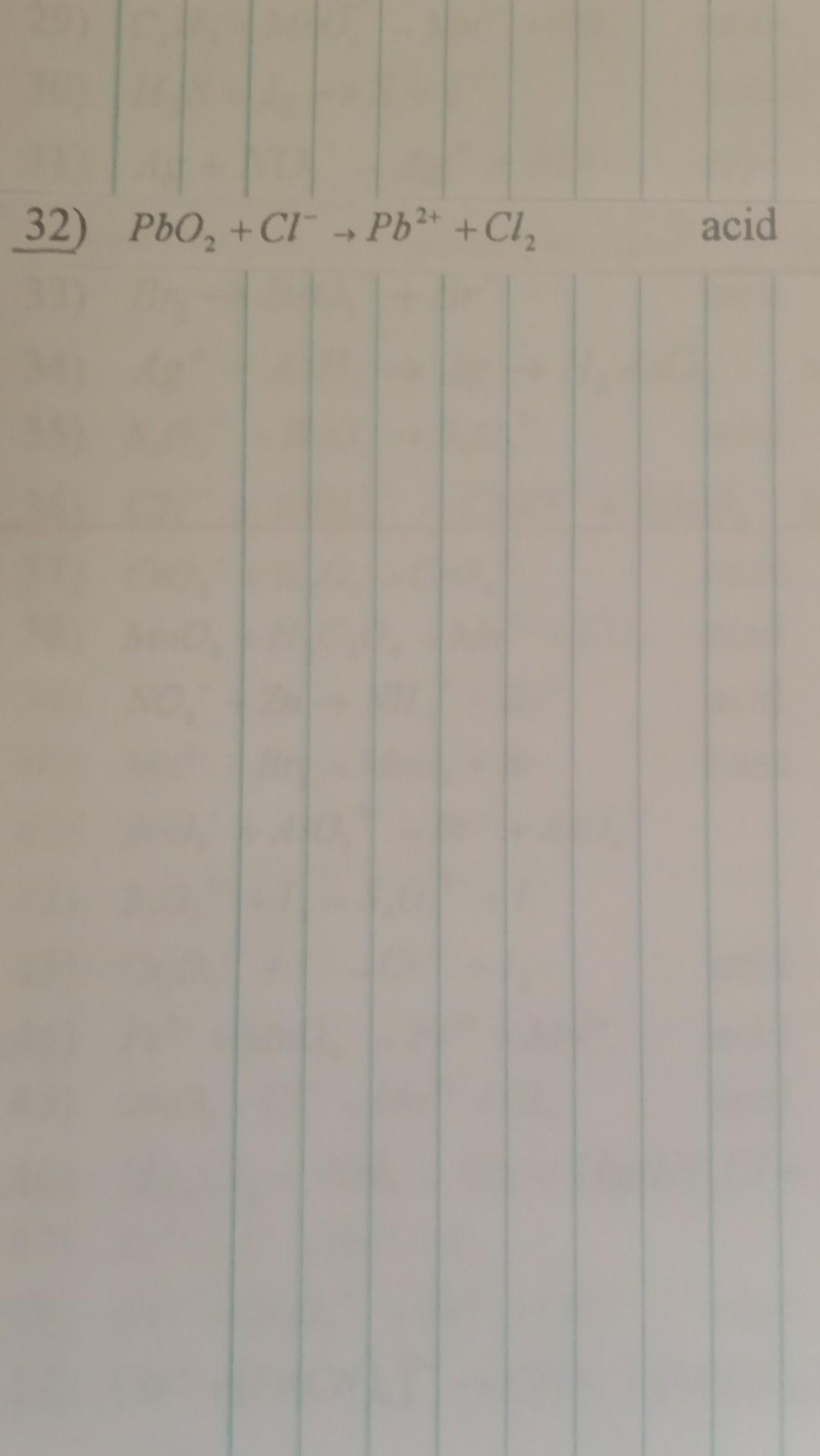 Solved PbO2+Cl−→Pb2++Cl2 | Chegg.com