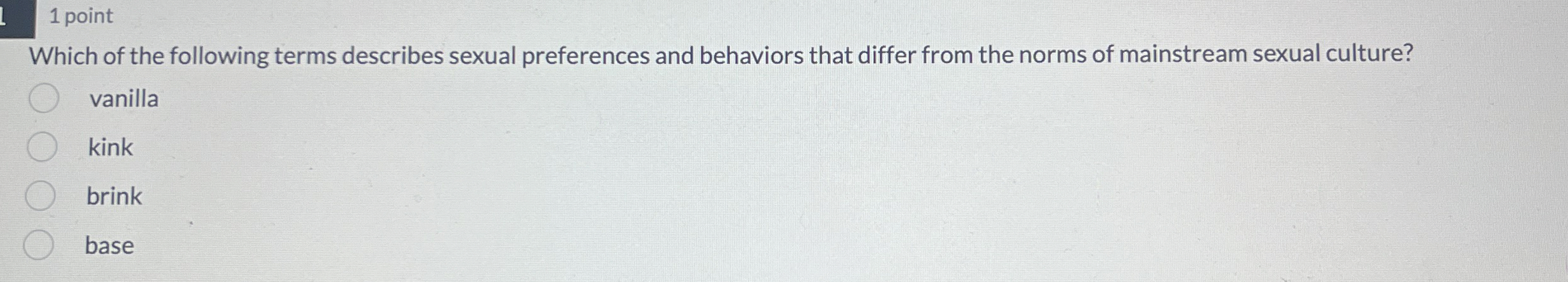 Solved 1 ﻿pointWhich of the following terms describes sexual | Chegg.com