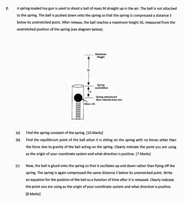 Solved 1. 2. A spring-loaded toy gun is used to shoot a ball | Chegg.com