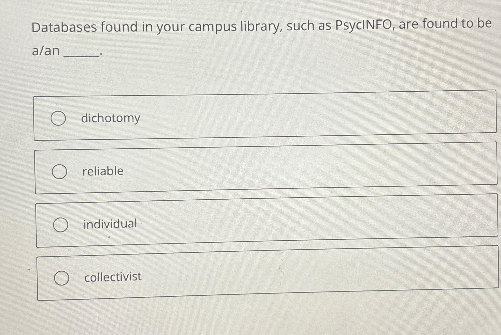 Solved Databases found in your campus library, such as | Chegg.com