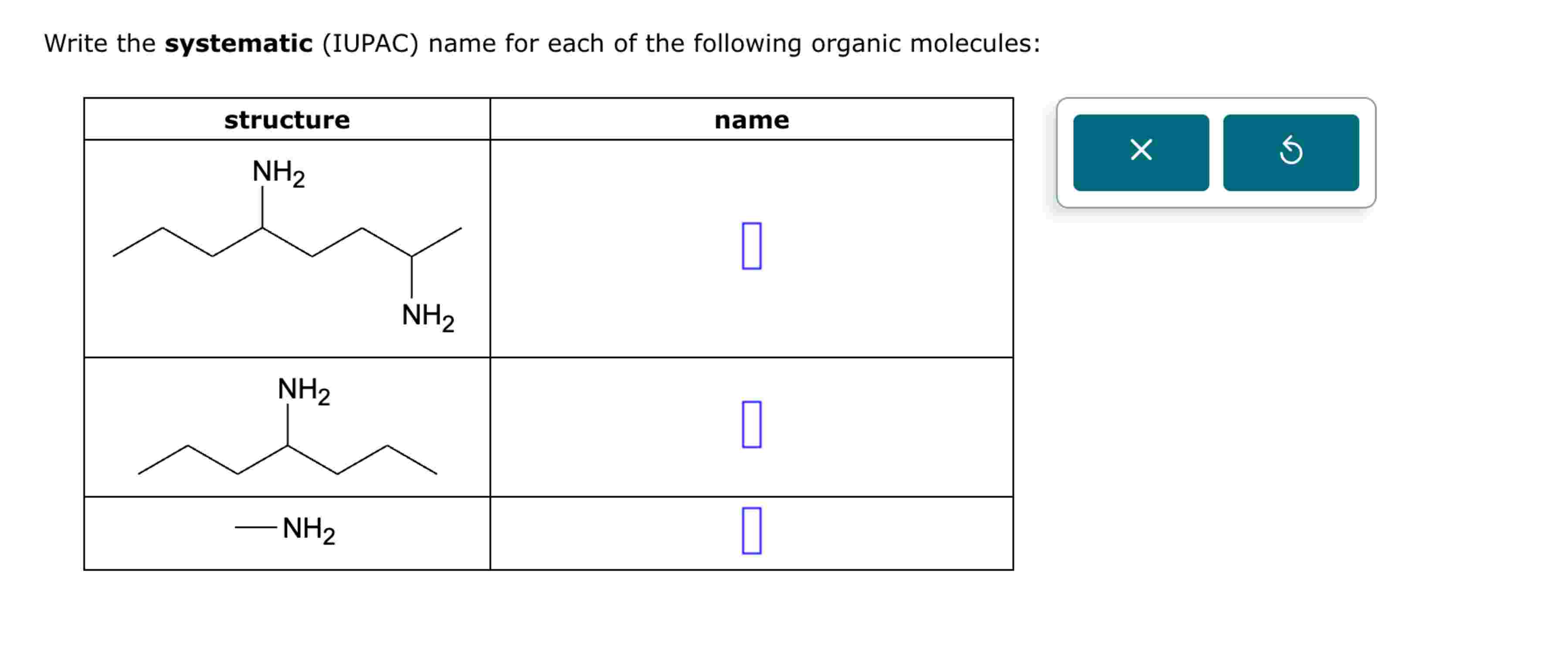 Solved Write the systematic (IUPAC) ﻿name for each of the | Chegg.com