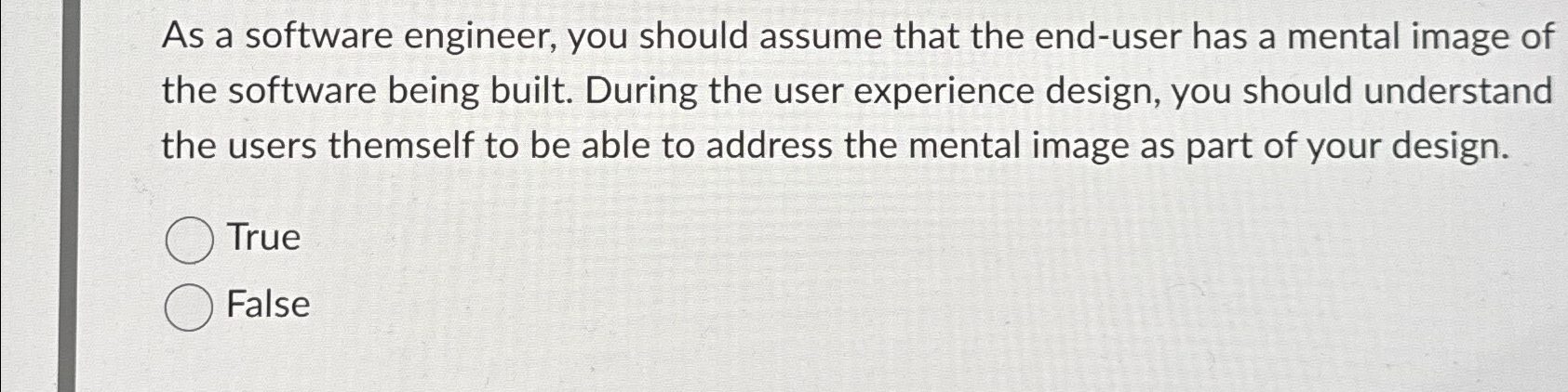 Solved As a software engineer, you should assume that the | Chegg.com