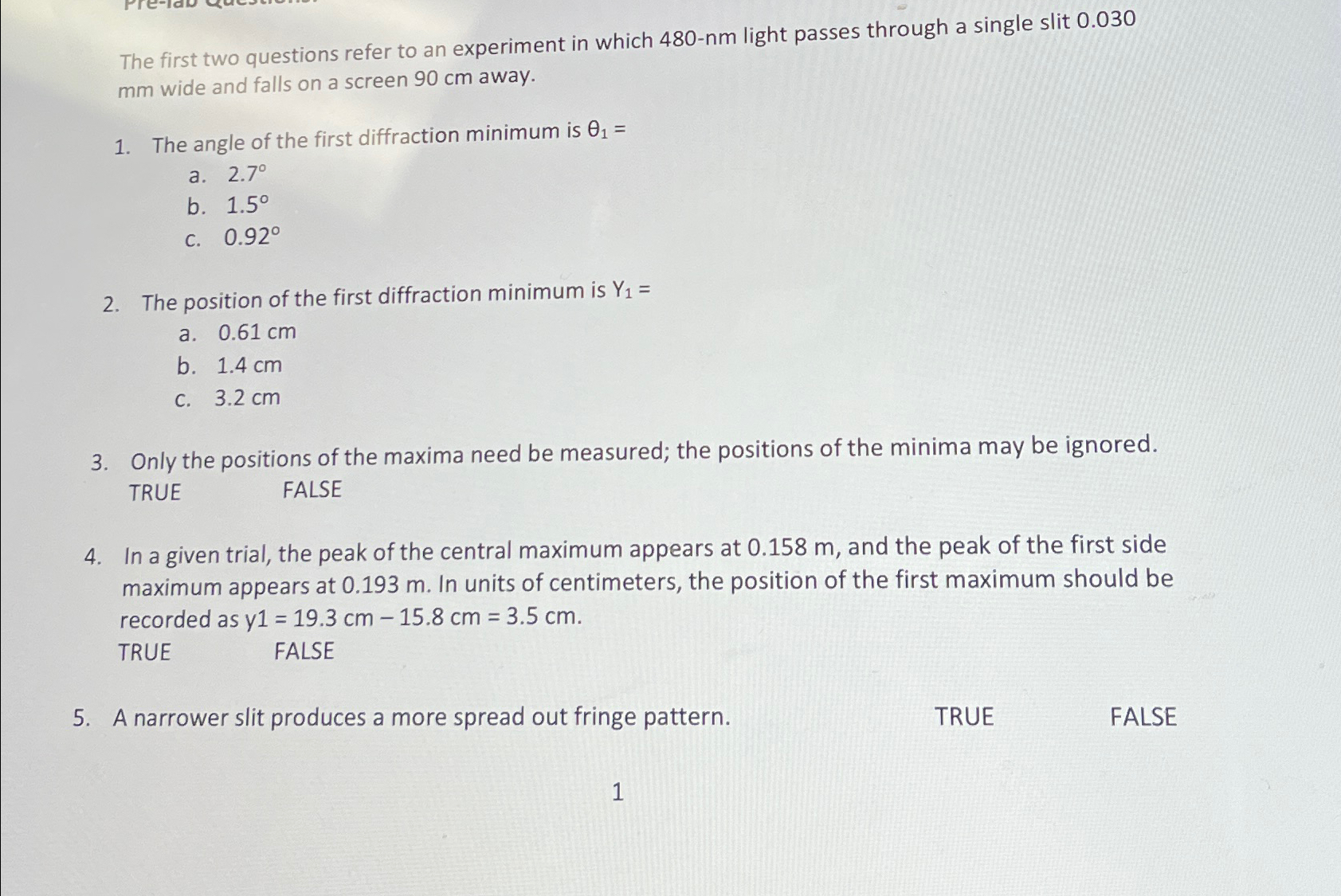 Solved The first two questions refer to an experiment in | Chegg.com