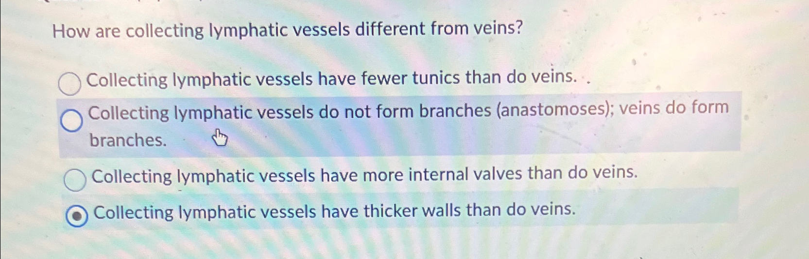 Solved How are collecting lymphatic vessels different from | Chegg.com