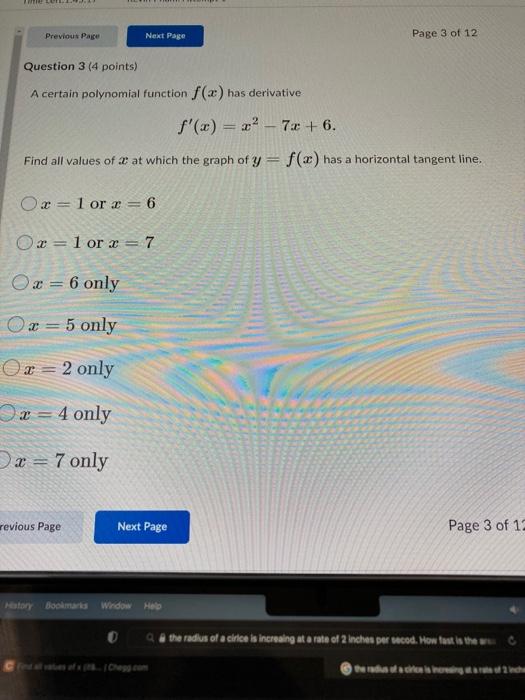 Solved A certain polynomial function f(x) has derivative | Chegg.com