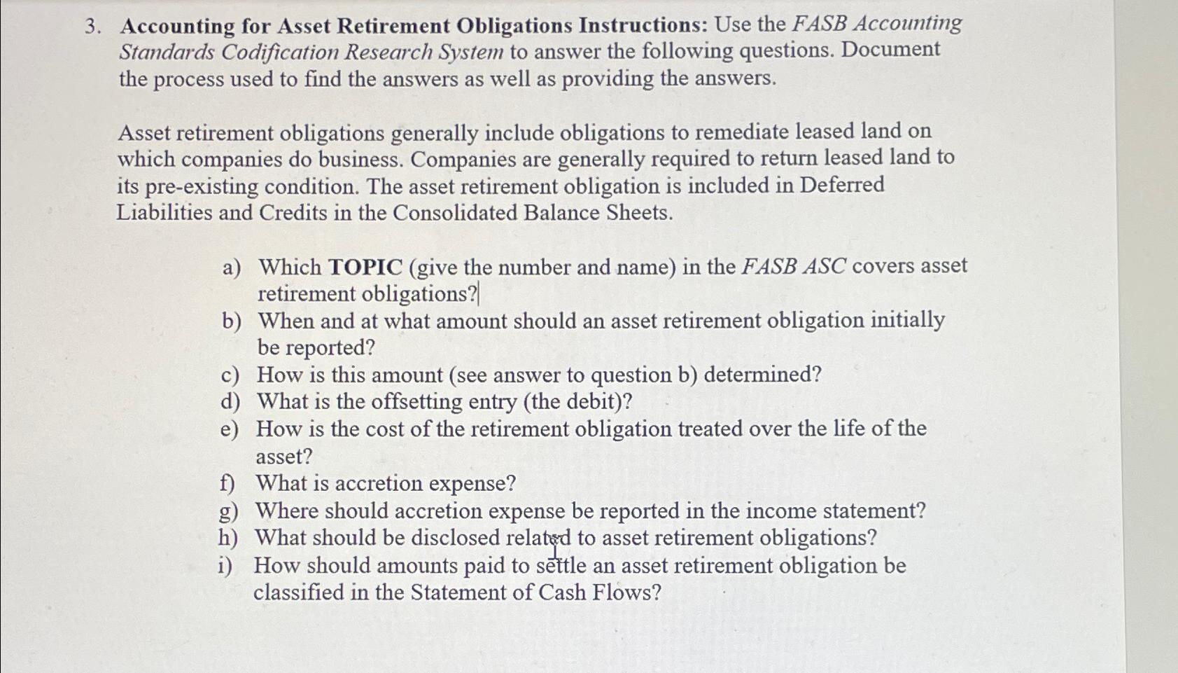 Solved Accounting for Asset Retirement Obligations | Chegg.com