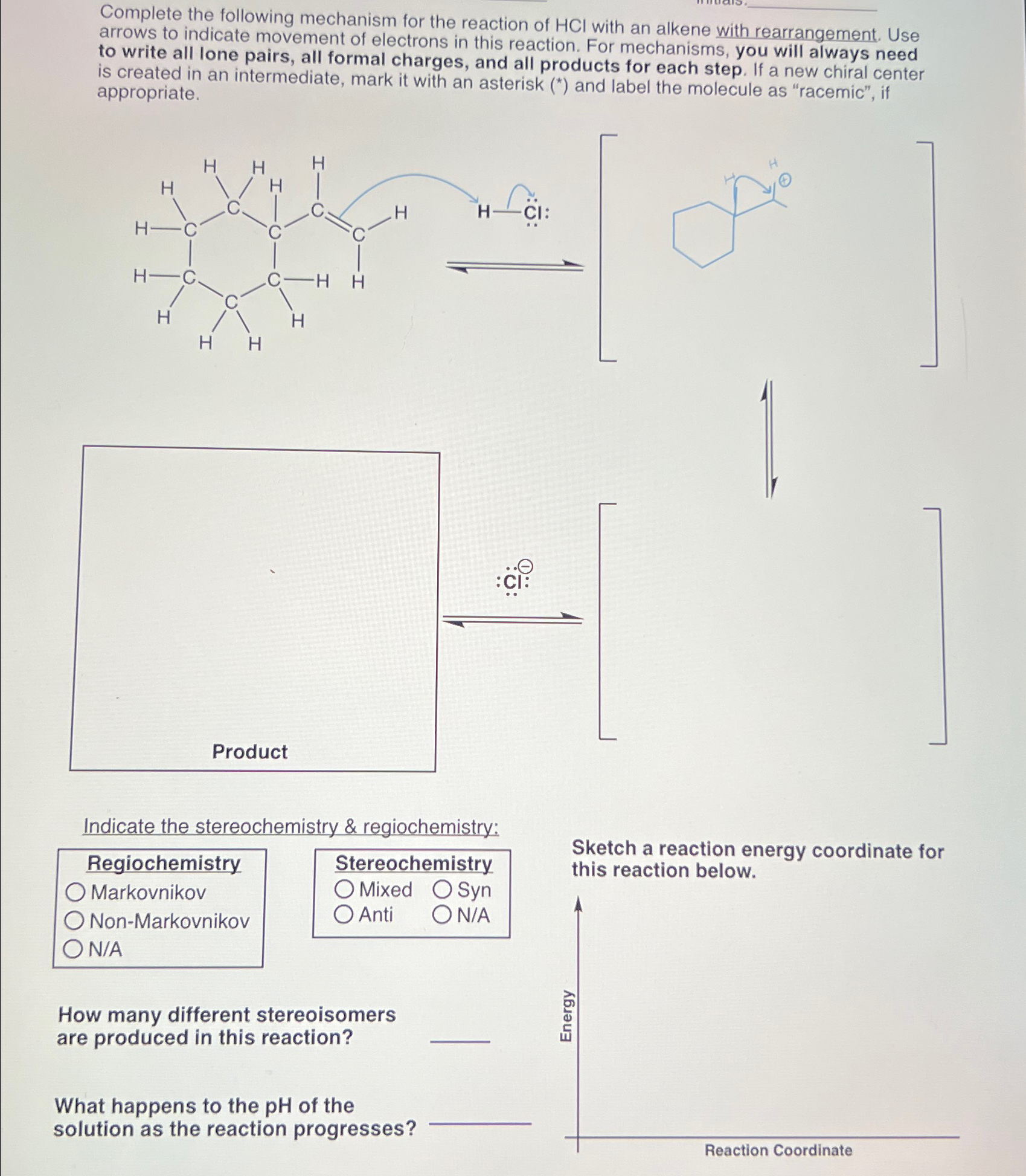 Solved Complete the following mechanism for the reaction of | Chegg.com