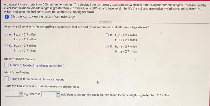 Solved A data set includes data from 500 random tornadoes. | Chegg.com