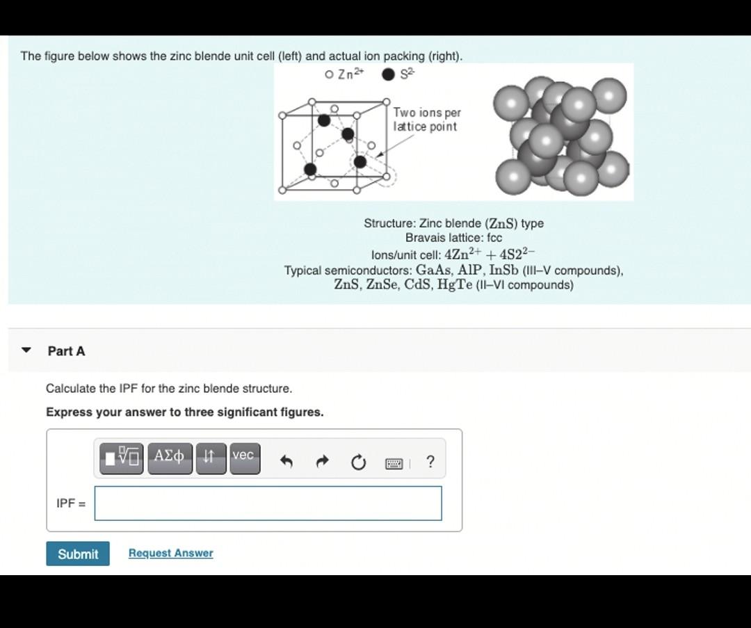 Solved The Figure Below Shows The Zinc Blende Unit Cell