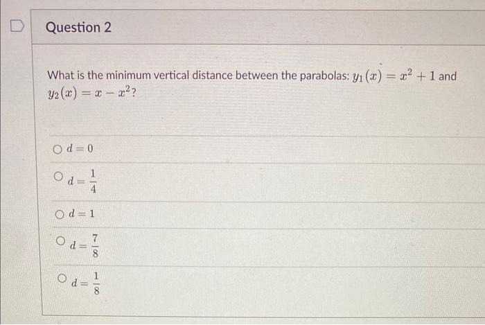 Solved What is the minimum vertical distance between the | Chegg.com