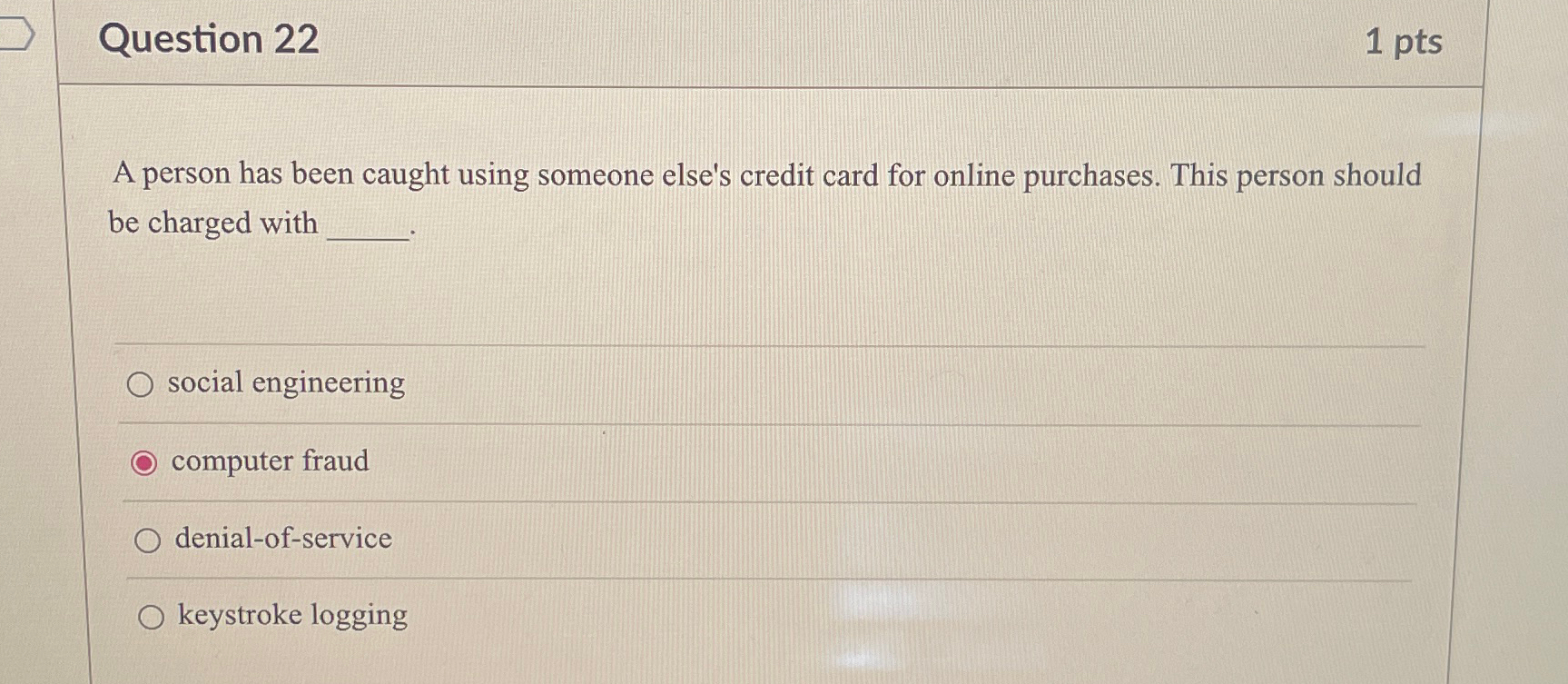 Solved Question 221 ﻿ptsA person has been caught using | Chegg.com