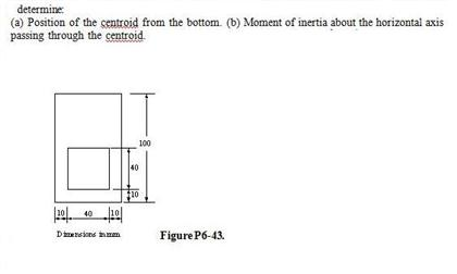 Solved: Position Of The Centroid From The Bottom Moment Of... | Chegg.com