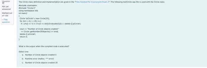 Solved The Cricle class definikion and imblementetion are | Chegg.com