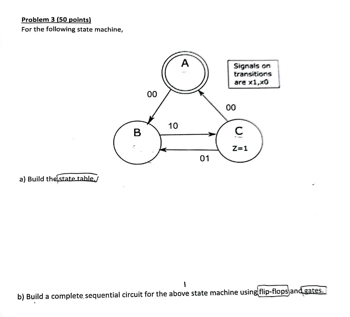 Solved Problem 3 (50 points) For the following state | Chegg.com