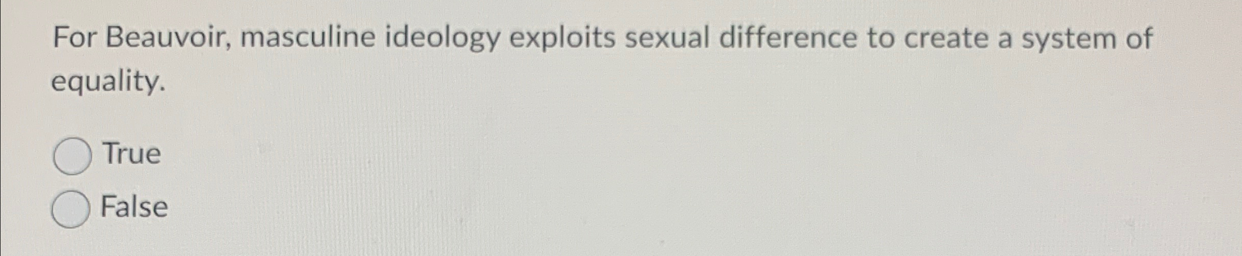 Solved For Beauvoir, masculine ideology exploits sexual | Chegg.com