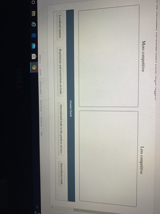 Solved More competitive Less competitive Answer Bank | Chegg.com