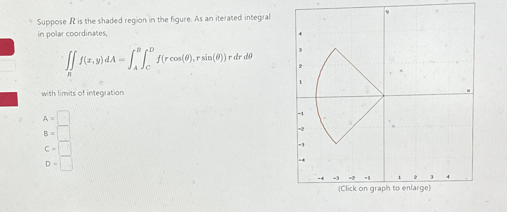 Solved Suppose R ﻿is the shaded region in the figure. As an | Chegg.com