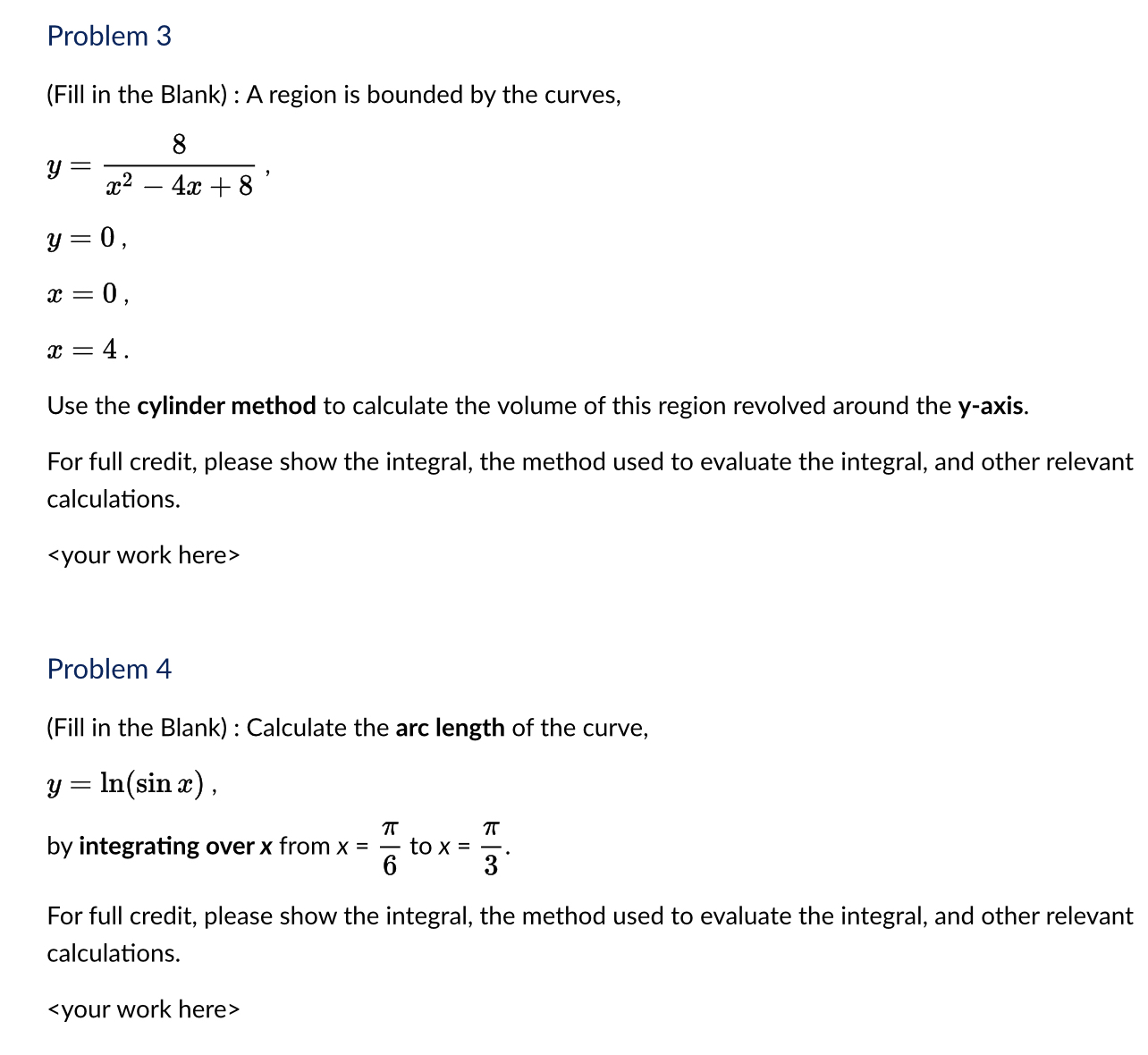 Solved Problem 3(Fill in the Blank) ﻿: A region is bounded | Chegg.com
