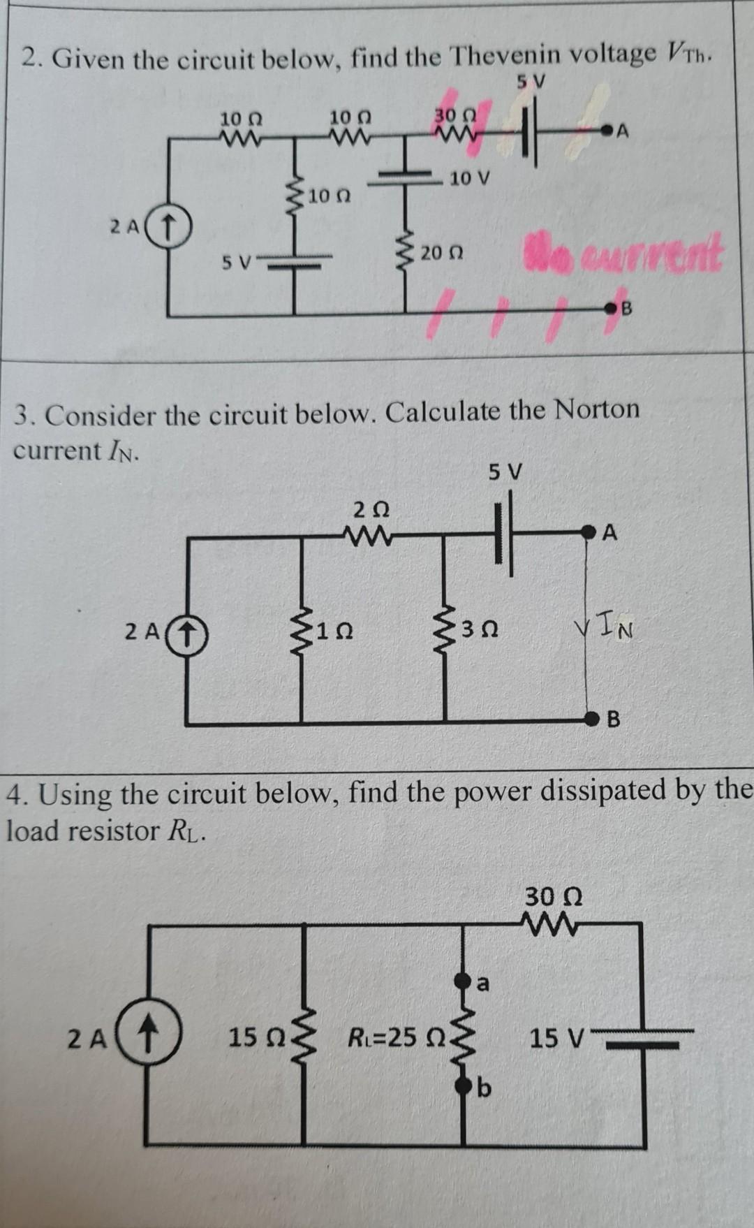 2. Given the circuit below. find the Thevenin voltage | Chegg.com