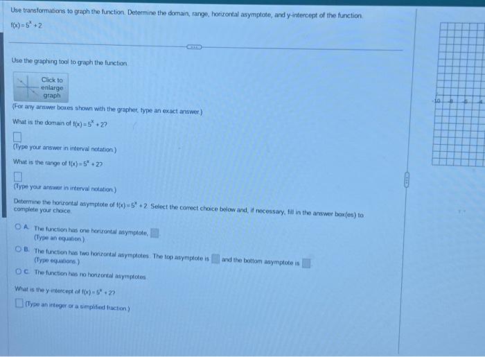 Solved Use transformations to graph the function. Determine | Chegg.com