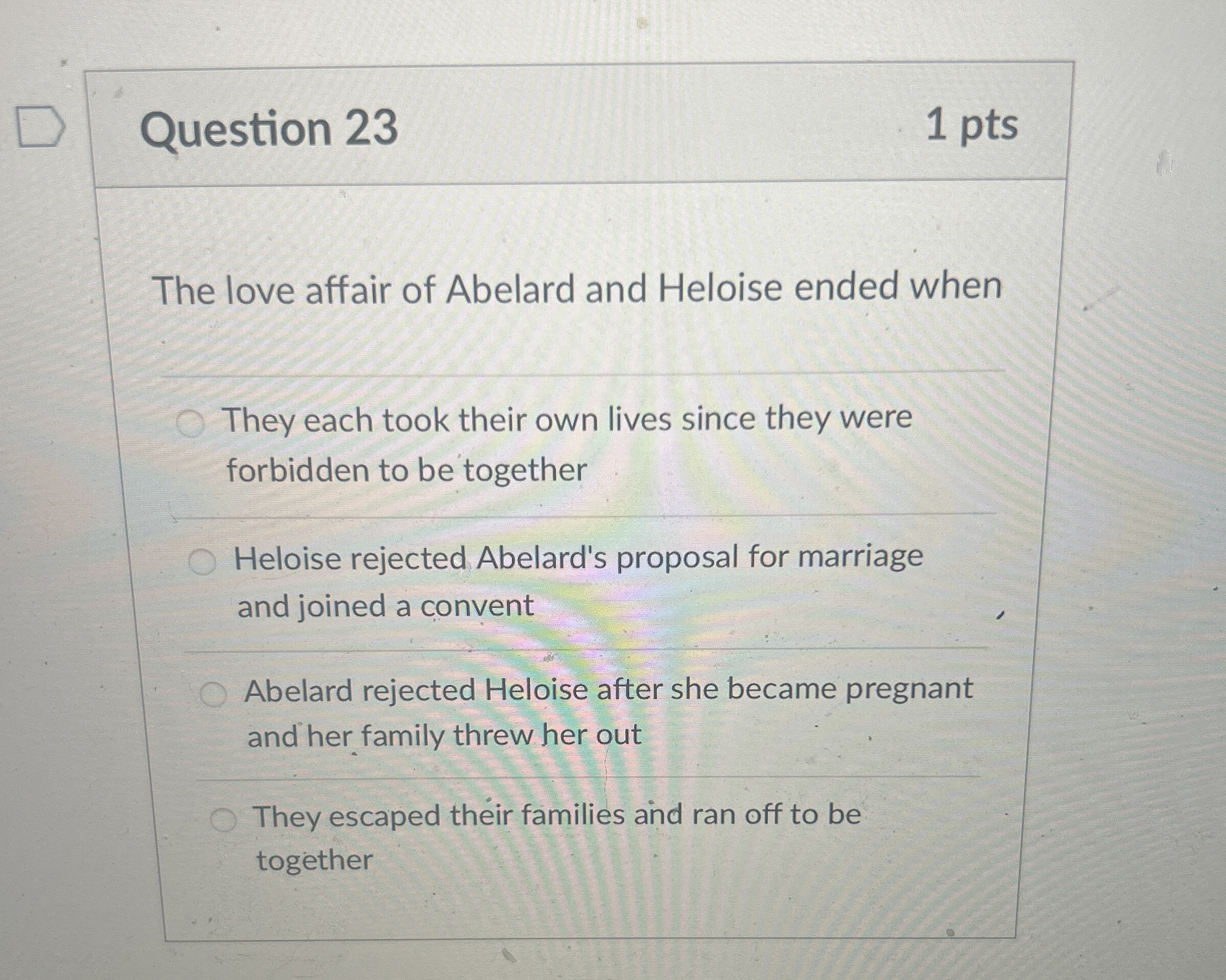 Solved Question 231 ﻿ptsThe love affair of Abelard and | Chegg.com