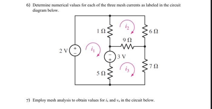 Solved 6) Determine numerical values for each of the three | Chegg.com