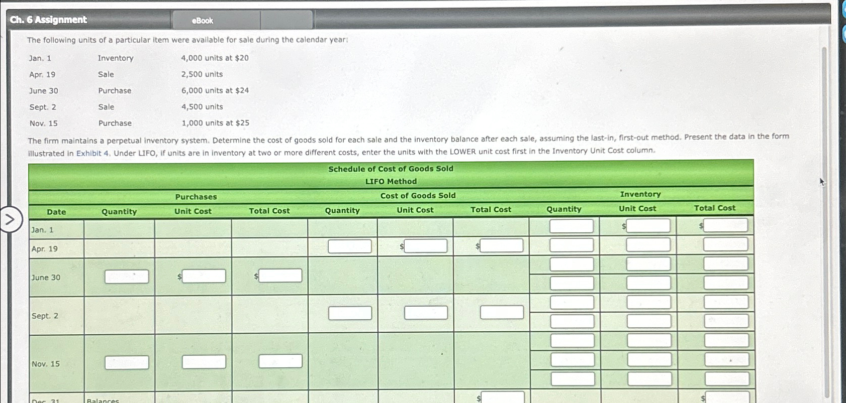 Solved Ch. 6 ﻿AesignmentaBookThe following units of a | Chegg.com