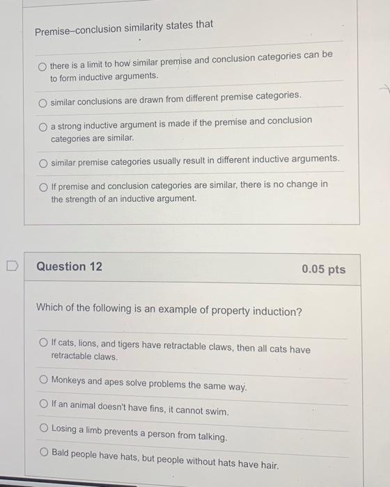 Premise-conclusion similarity states that there is a | Chegg.com